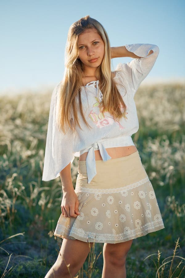 Young girl in field stock photo. Image of person, girl - 10560784