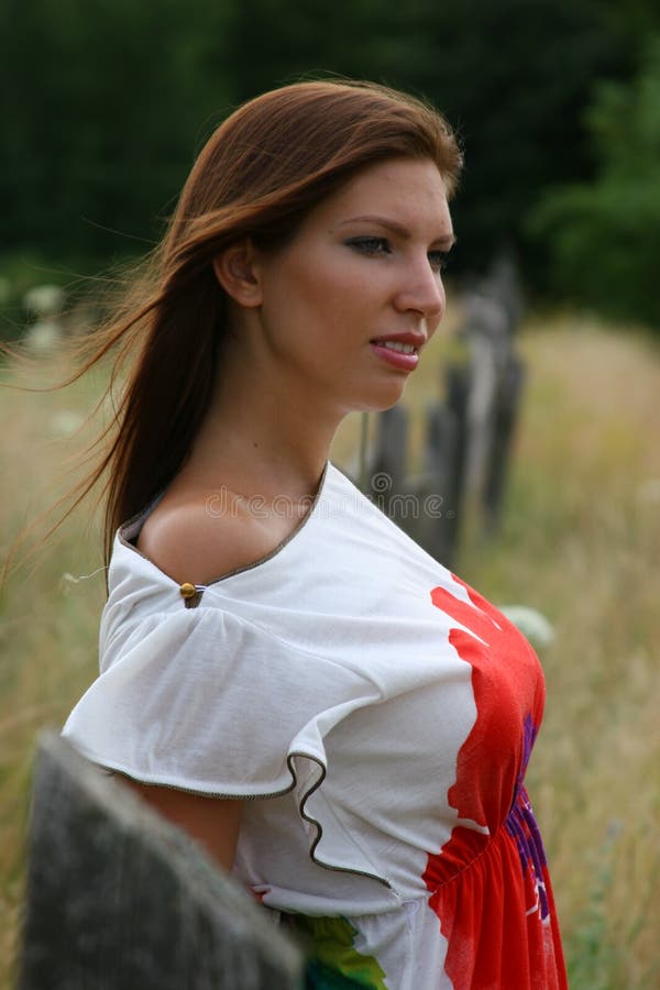 Young girl in the field stock image. Image of healthy - 25830061
