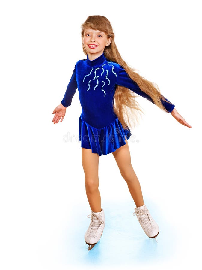 Young girl figure skating. stock photo. Image of motion - 34068350