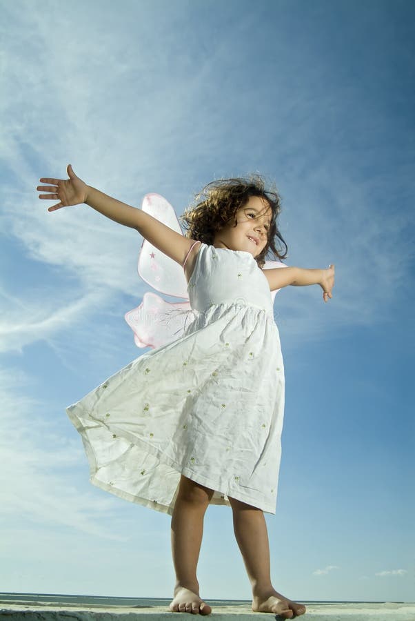 Young girl flying stock photo. Image of cheerful, beauty - 3485528