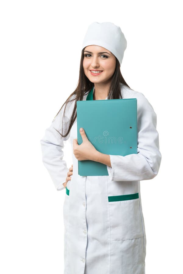 Young Girl with a Folder Intern Stock Image - Image of science ...