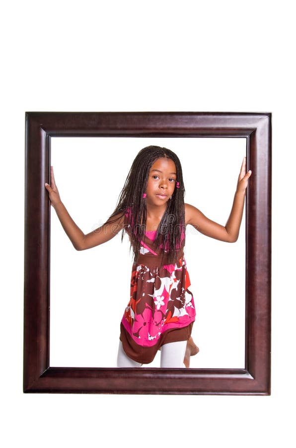 Young Girl in Frame stock image. Image of jumping, year - 6746247