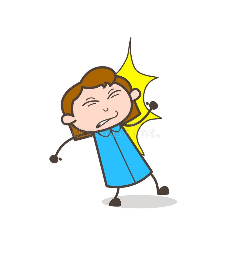 Young Girl Getting Hurt Expression Vector Concept Stock Illustration ...