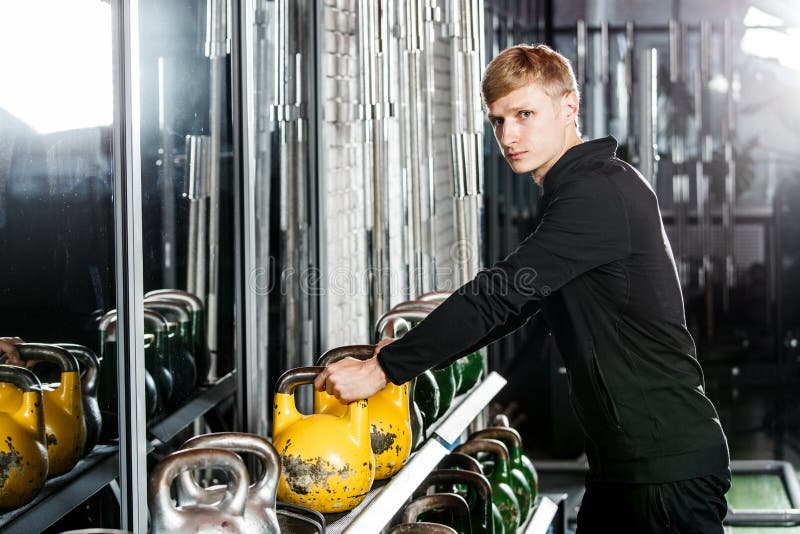 The Girl is Getting Ready for the Exercise with the Trainer Stock Photo ...