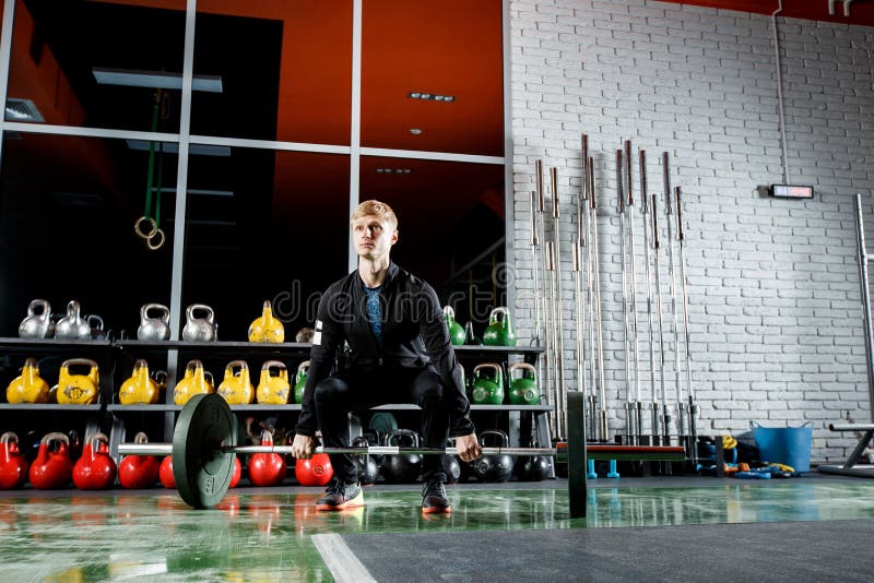 The Girl is Getting Ready for the Exercise with the Trainer Stock Photo ...