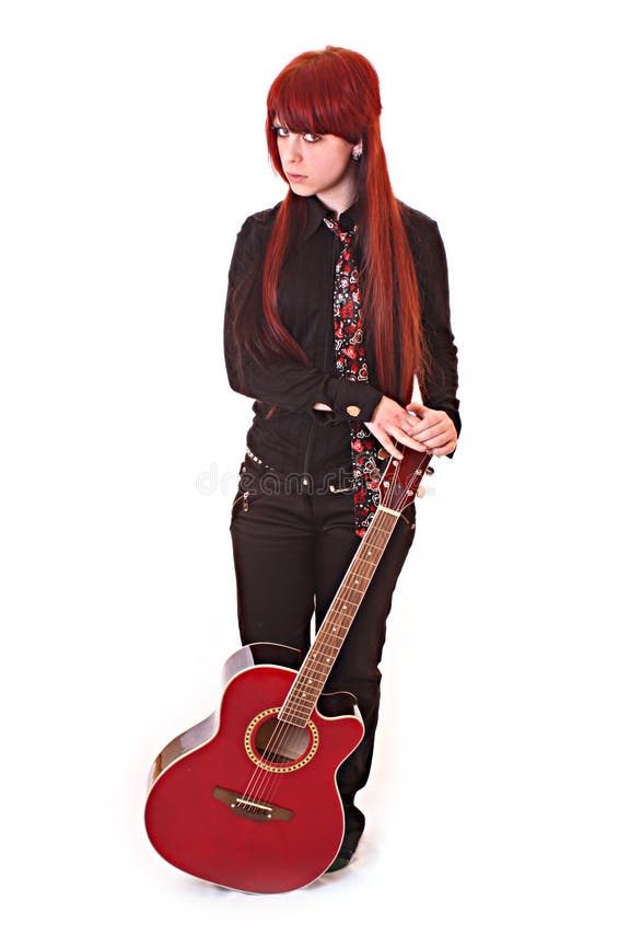 Young girl with guitar stock image. Image of caucasian - 12675773