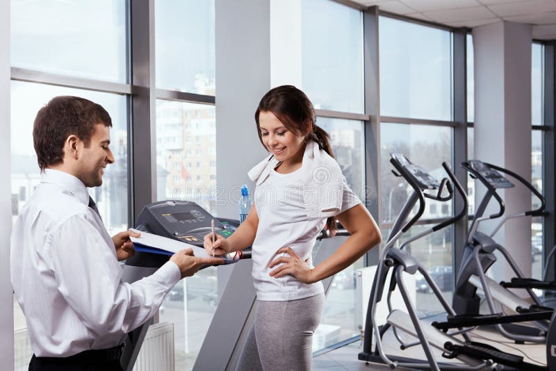 Gym Manager Greeting Customer Stock Photo - Image of care, handshake ...
