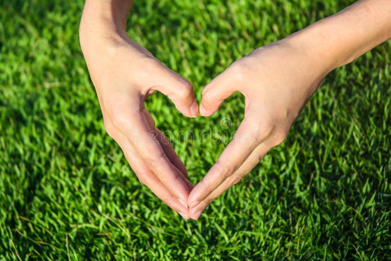Young girl hand make heart stock photo. Image of detail - 32961294