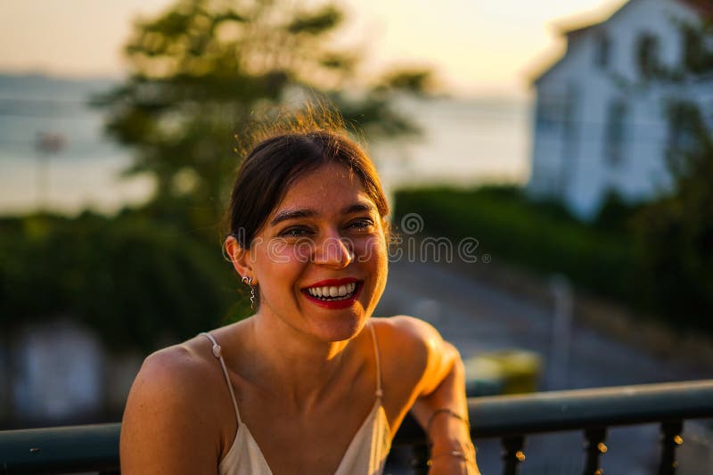 Young Girl Having Fun in a Celebration Outdoors Stock Photo - Image of ...