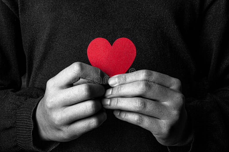 Young Girl with a Heart Asking for Help Stock Photo - Image of message ...