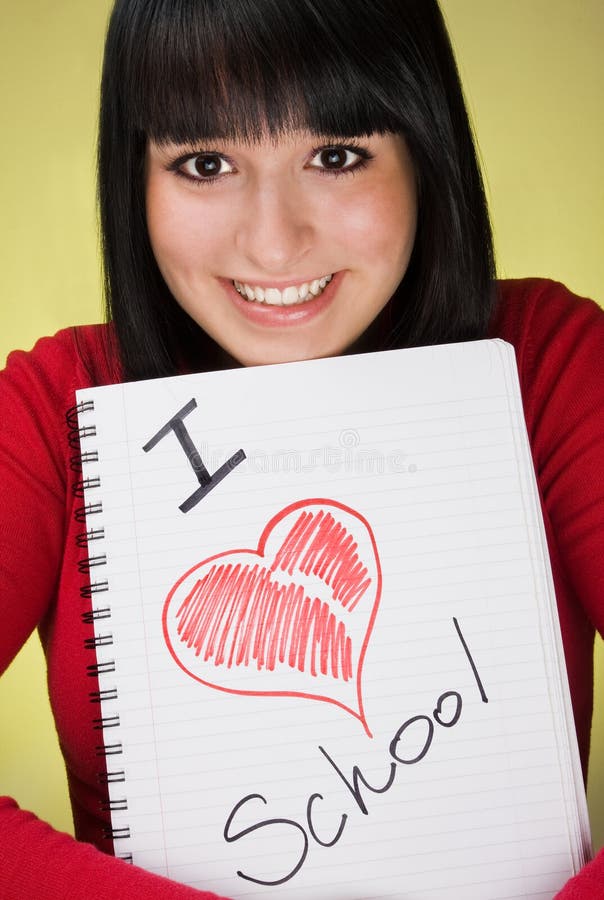 Young Girl is Holding a Notebook Stock Image - Image of student ...
