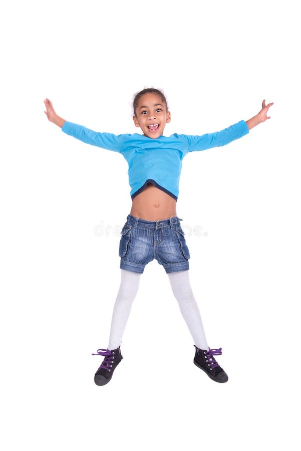 Girl jumping stock image. Image of child, small, happiness - 35788115