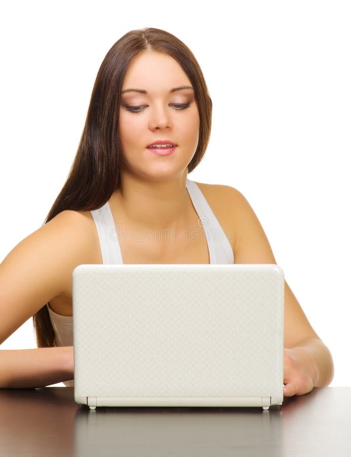 Young girl with laptop stock photo. Image of laptop, female - 25297834
