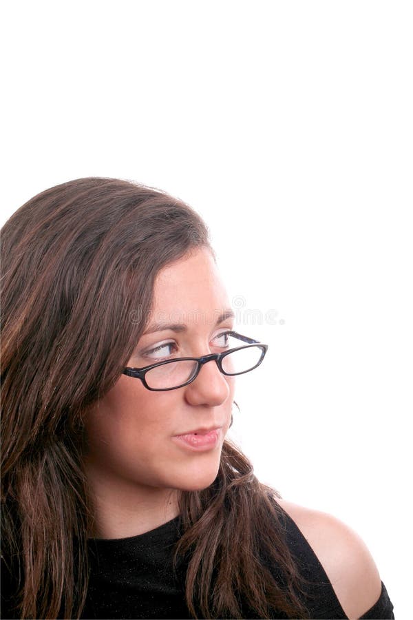 Young girl looking left stock image. Image of white, cute - 3247509