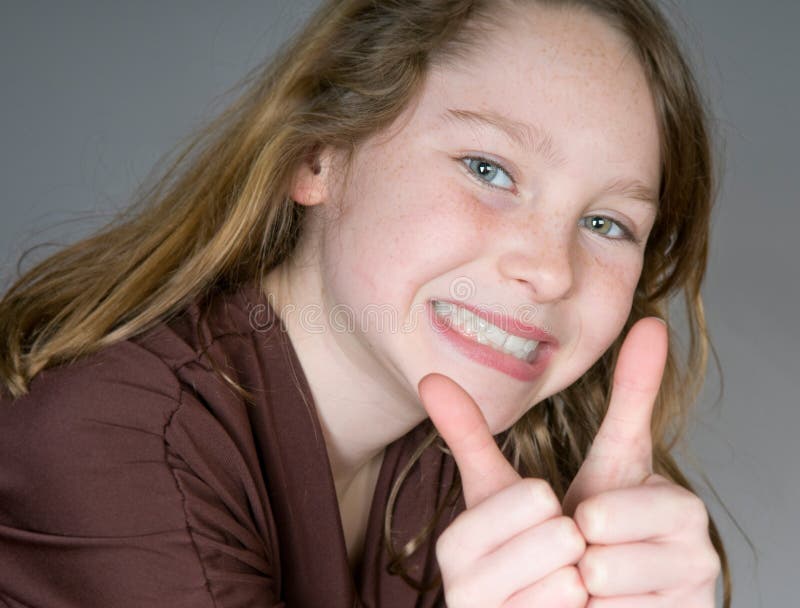 Young Girl Looking Positive Stock Image - Image of cute, confident ...