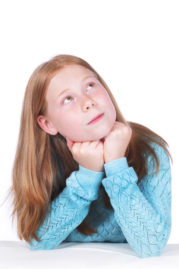 Young Girl Looking Sideways Stock Photo - Image of sideways, child ...