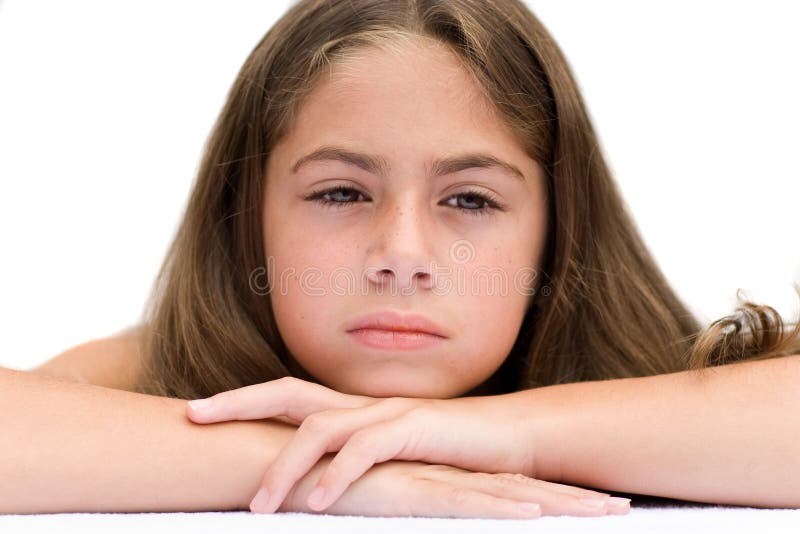 Young Girl Looking Tired stock image. Image of young, hair - 7118283