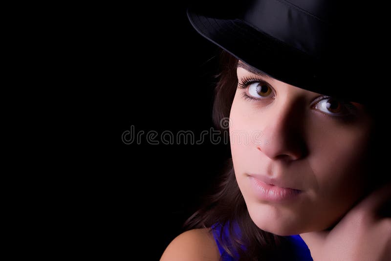 Young Girl Low Key Portrait Stock Image - Image of caucasian, people ...