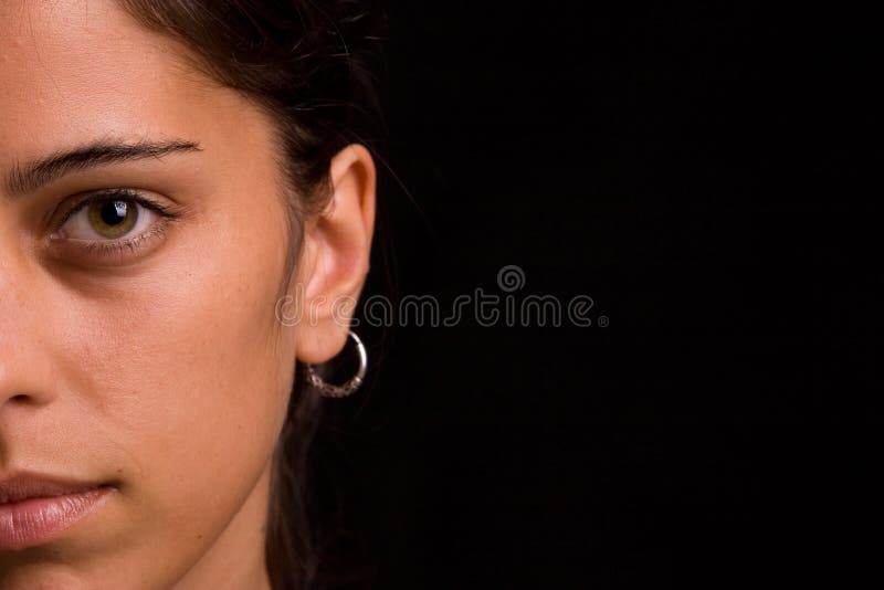 Young Girl Low Key Portrait Stock Photo - Image of expression, face ...