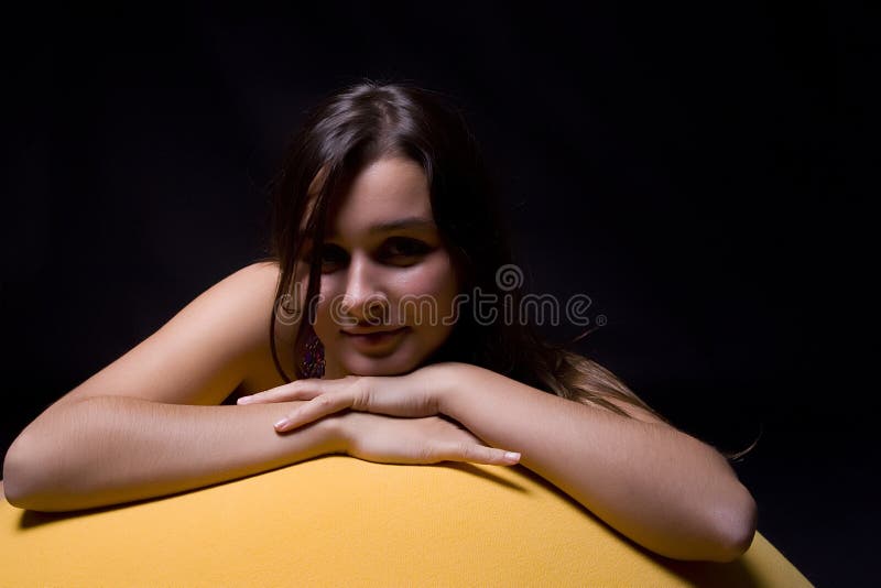 Young Girl Low Key Portrait Stock Image - Image of isolated, looking ...