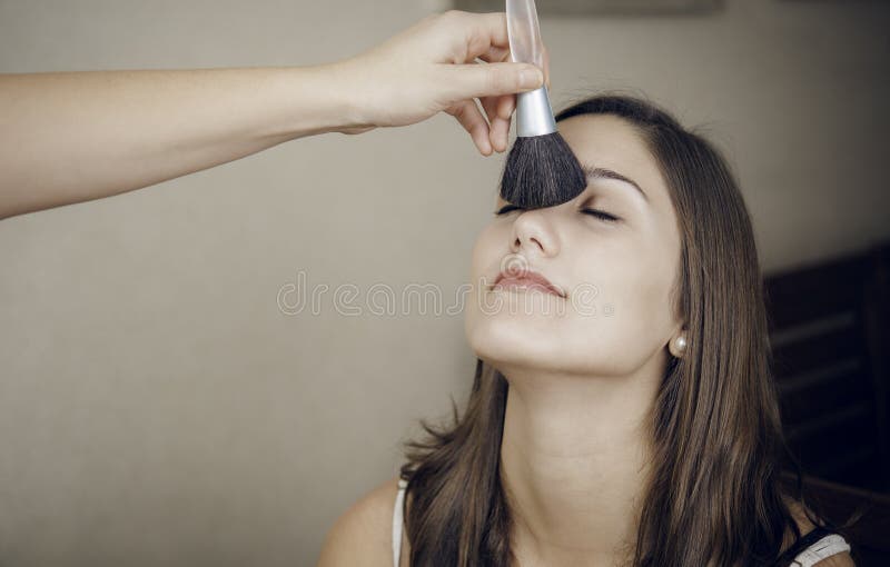 Young Girl in a Makeup Session Stock Image - Image of beautician, adult ...