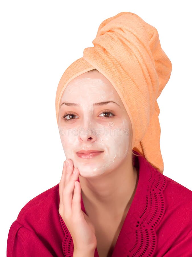 Crazy Teenage Girl Face Mask Open Mouth Stock Photo - Image of ...