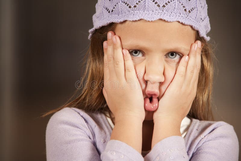Young Girl Making a Funny Face Stock Image - Image of closeup, mouth ...