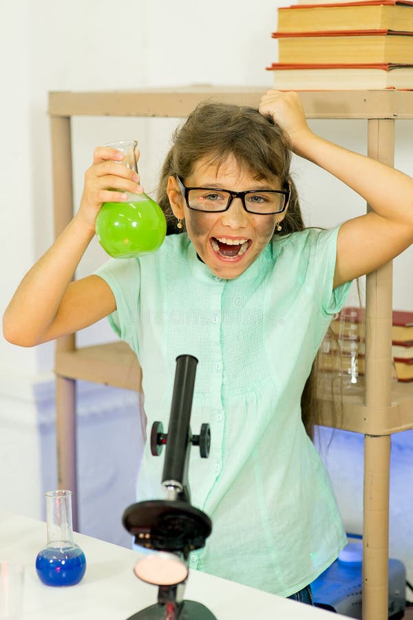 Young Girl Making Science Experiments Stock Photo - Image of hospital ...