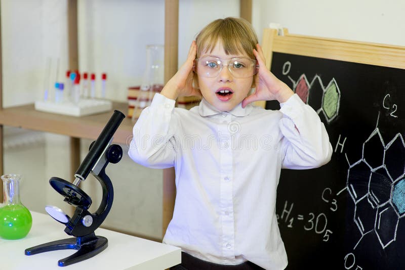 Young Girl Making Science Experiments Stock Photo - Image of education ...