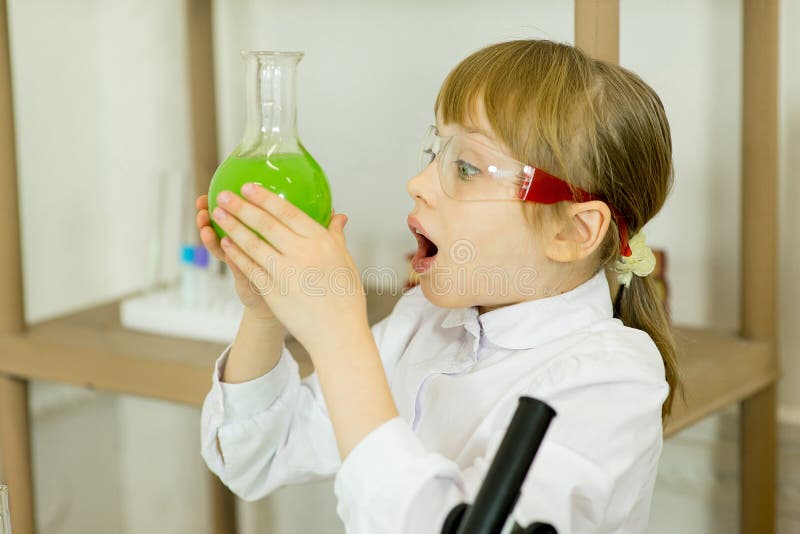 Young Girl Making Science Experiments Stock Photo - Image of experiment ...