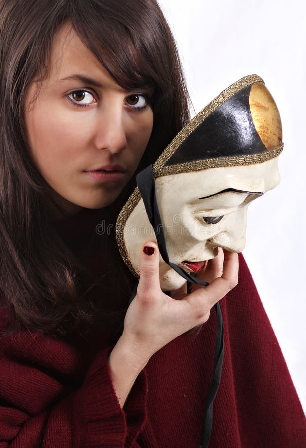 Young girl with mask stock photo. Image of theater, beautiful - 23811766