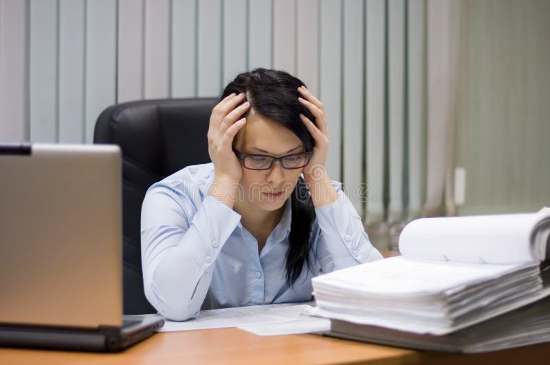 Busy working girl stock image. Image of call, computers - 71825