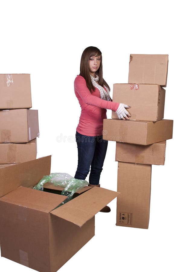 Woman Packing stock image. Image of attractive, isolated - 3263213