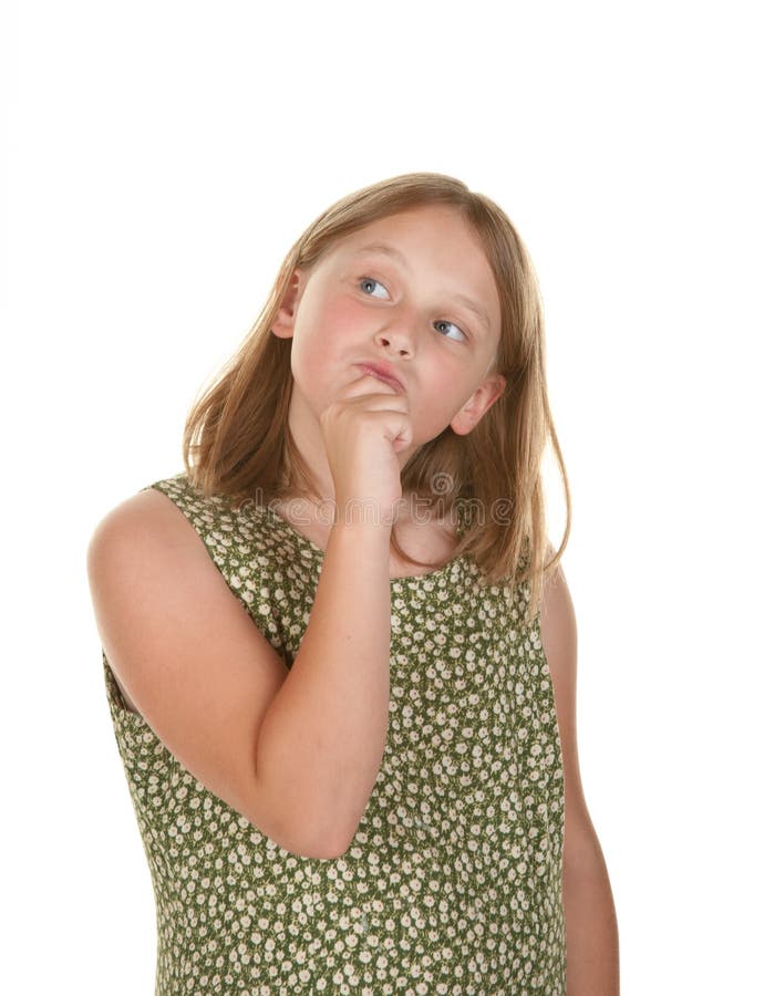 Young girl perplexed stock image. Image of white, young - 12798129