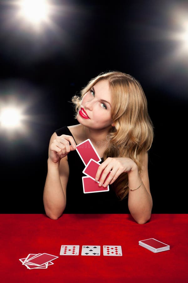 Young Girl Playing in the Gambling Stock Image - Image of game ...