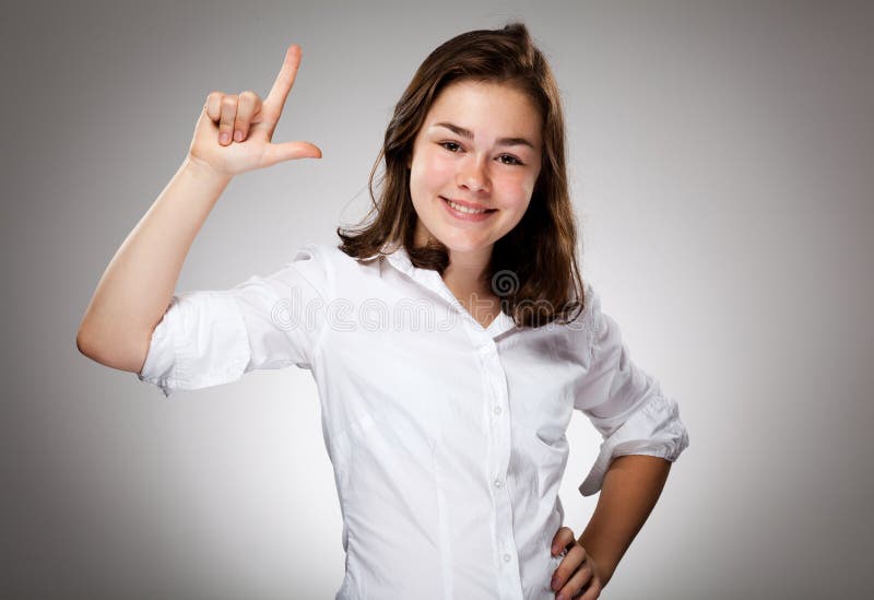 Young girl pointing stock photo. Image of beautiful, aiming - 20635012