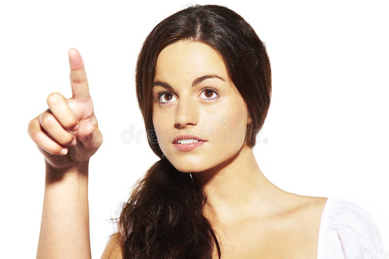 Young girl pointing finger stock photo. Image of beautiful - 21565576
