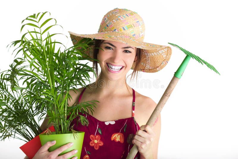 Girl Portrait with Gardening Tools Stock Image - Image of caucasian ...