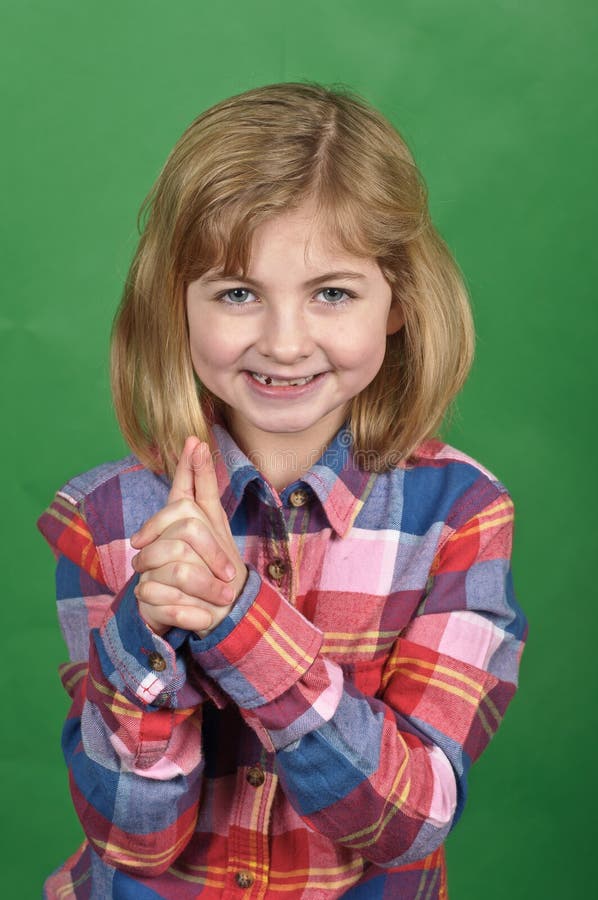 Young Girl Portrait on a Green Screen Stock Image - Image of colour ...
