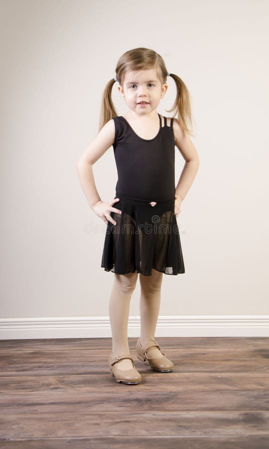 Young Girl Practicing Tap Dance Stock Image - Image of childhood, girl ...