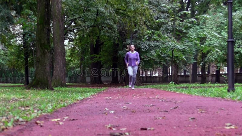 Young girl running stock footage. Video of green, exercise - 44312732