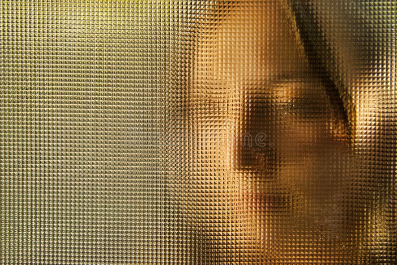 Young Girl S Face Behind Glass Stock Photo - Image of window, abstract ...