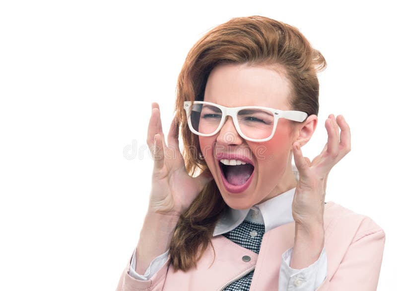 Young girl screaming stock image. Image of girl, angry - 50852519
