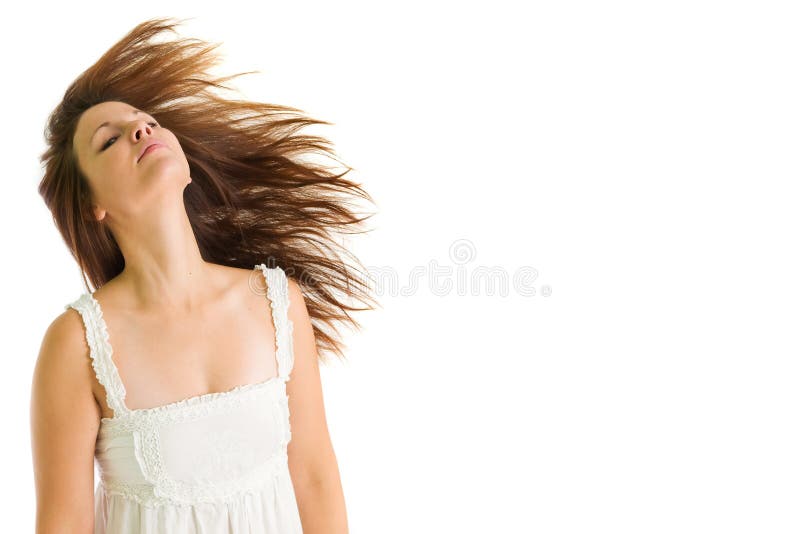 Young Girl Shaking Her Head Stock Photo - Image of adult, beauty: 6896178