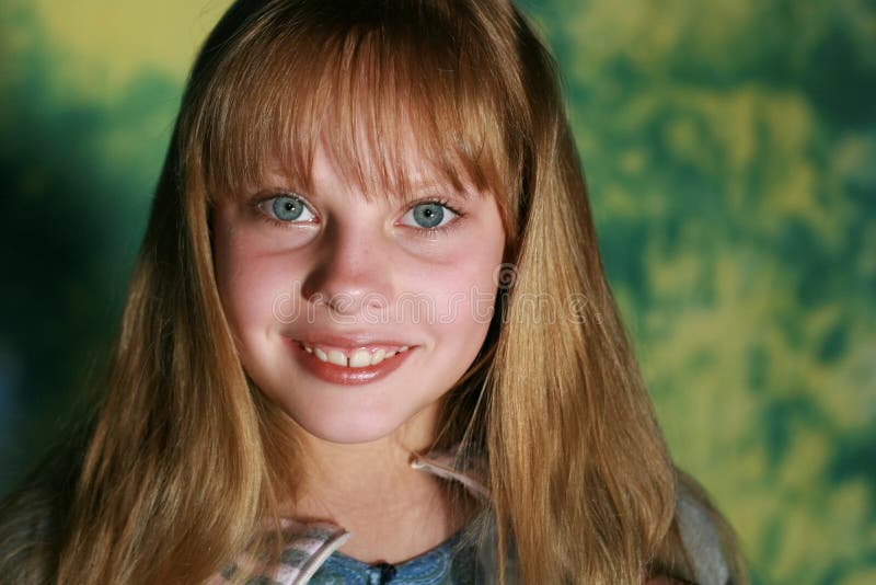 Young girl with a smile stock image. Image of yellow - 19744317