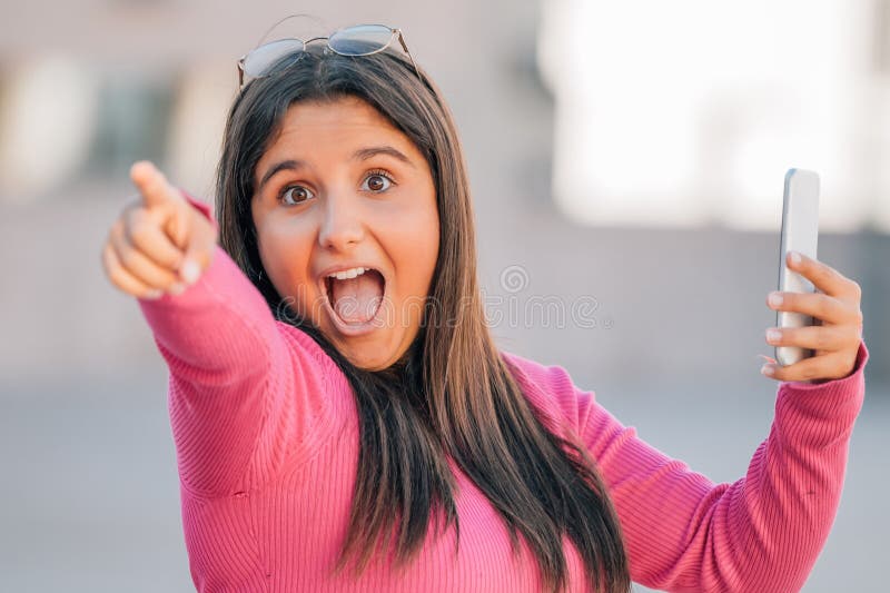 Young Girl or Student with Mobile Phone Stock Image - Image of smile ...