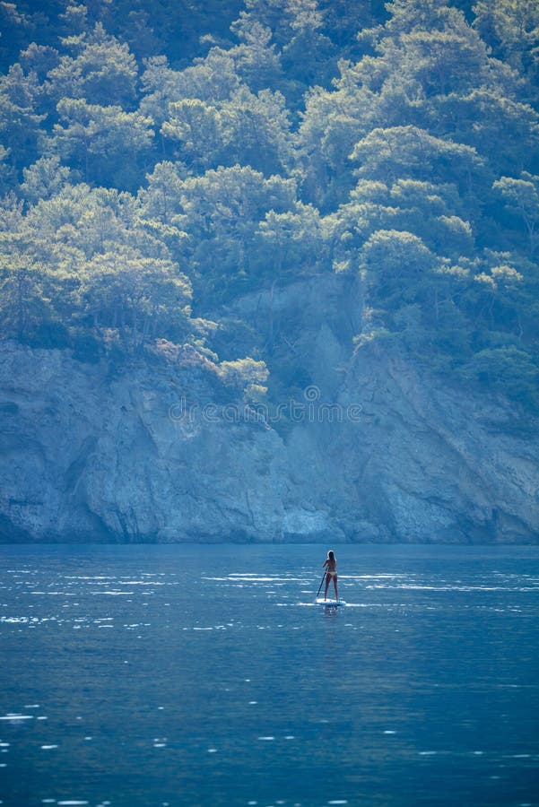 Young girl on the sup stock photo. Image of board, activity - 291358308