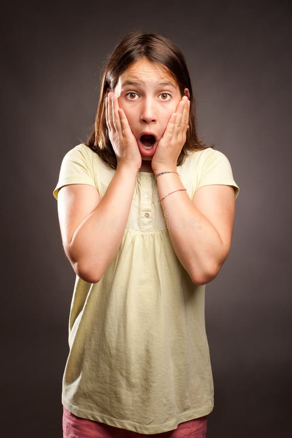 Young Girl with Surprise Expression Stock Photo - Image of caucasian ...