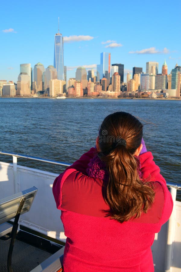 Taking in a View of Lower Manhattan Stock Image - Image of holiday ...