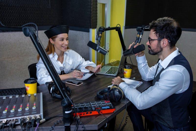 Young Girl Talking with Dark-haired Man Stock Photo - Image of ...
